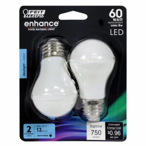 Feit Electric Enhance A15 E26 (Medium) Filament LED Bulb Daylight 60 ... Feit Electric Enhance A15 E26 (Medium) Filament LED Bulb Daylight 60 ...