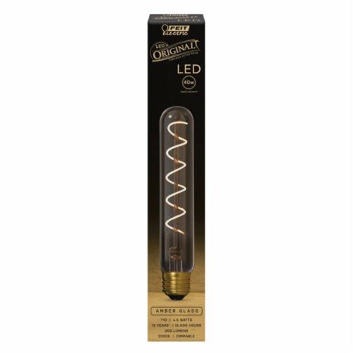 Feit Electric T10 E26 (Medium) LED Bulb Amber 40 Watt Equivalence 1 pk ... Feit Electric T10 E26 (Medium) LED Bulb Amber 40 Watt Equivalence 1 pk ...