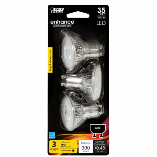 Feit Electric Enhance MR16 GU10 LED Bulb Bright White 35 Watt ... Feit Electric Enhance MR16 GU10 LED Bulb Bright White 35 Watt ...