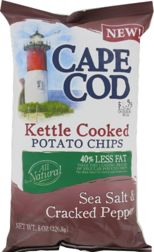 Cape Cod Reduced Fat Sea Salt & Cracked Pepper Chips, 8 oz - Kroger Cape Cod Reduced Fat Sea Salt & Cracked Pepper Chips, 8 oz - Kroger