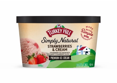 Turkey Hill® Simply Natural Strawberries And Cream Premium Ice Cream 1