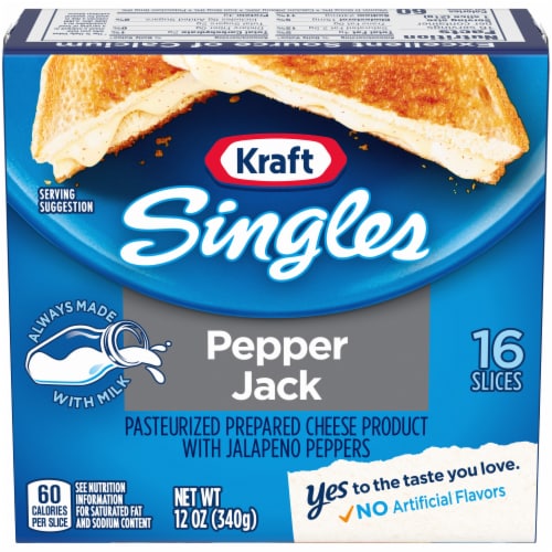 Kraft Singles Pepper Jack Cheese Slices, 16 ct / 12 oz - Kroger Kraft Singles Pepper Jack Cheese Slices, 16 ct / 12 oz - Kroger