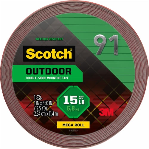 Scotch Mount Outdoor Double Sided Mounting Tape 1 in x 60 in Gray 1 in x 5 ft Metro Market