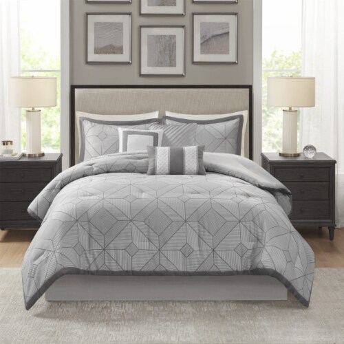 Madison Park 7 Piece Jacquard Comforter Set Cal King 104x92 Qfc