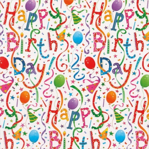 Caspari® Confetti And Balloons And Hats Happy Birthday Wrapping Paper 1 Ct
