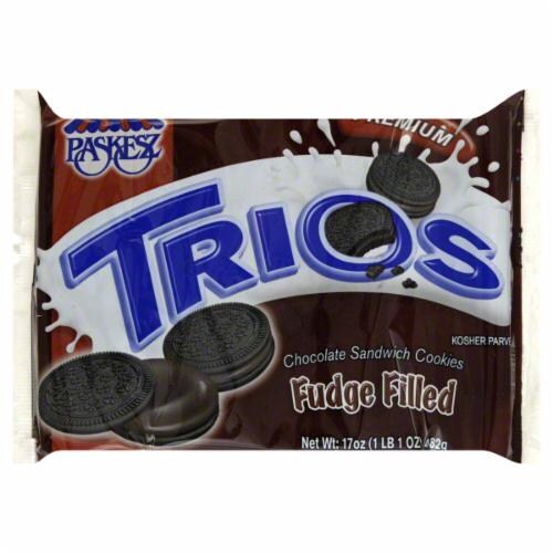 Paskesz Trios Fudge Filled Chocolate Sandwich Cookies, 17 Oz - Kroger Paskesz Trios Fudge Filled Chocolate Sandwich Cookies, 17 Oz - Kroger