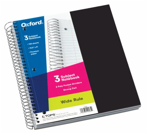 Oxford® 3 Subject Wide-Ruled Spiral Notebook, 1 ct - Kroger Oxford® 3 Subject Wide-Ruled Spiral Notebook, 1 ct - Kroger