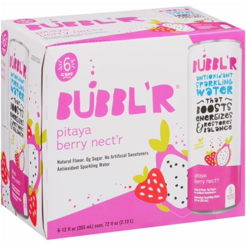 BUBBL'R Pitaya Berry Nect’r Antioxidant Sparkling Water Cans, 6 pk / 12 ... BUBBL'R Pitaya Berry Nect’r Antioxidant Sparkling Water Cans, 6 pk / 12 ...