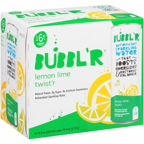 BUBBL'R Lemon Lime Twist’r Antioxidant Sparkling Water, 6 pk / 12 fl oz ... BUBBL'R Lemon Lime Twist’r Antioxidant Sparkling Water, 6 pk / 12 fl oz ...
