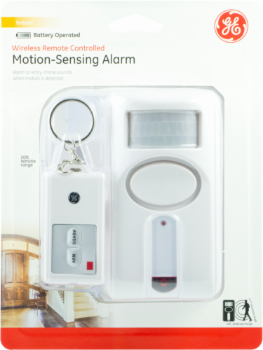 Ge Wireless Remote Controlled Motion Sensing Alarm With Remote Control Keychain White 1 Ct