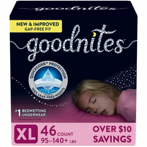 Goodnites Goodnites Nighttime Bedwetting Underwear For Girls Xl 95 140 Pounds 46 Count 1