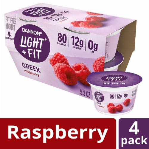 Light Fit Nonfat Gluten Free Raspberry Greek Yogurt Cup 5.3 oz. 4 pack Kroger