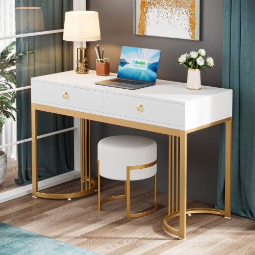 Tribesigns Small Computer Desk With Drawers For Writing Work 47 Inches Home Office Table Wi 1 unit Fred Meyer