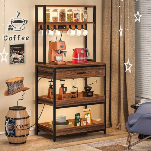 Metal bakers rack with drawers store