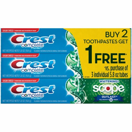 Crest Complete Multi-Benefit Whitening + Scope Outlast Fluoride ... Crest Complete Multi-Benefit Whitening + Scope Outlast Fluoride ...