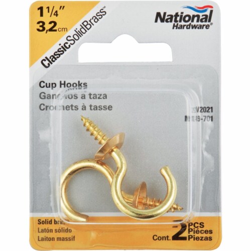 National V2021 1 14 In Solid Brass Series Cup Hook 2 Count N119701 1 Kroger