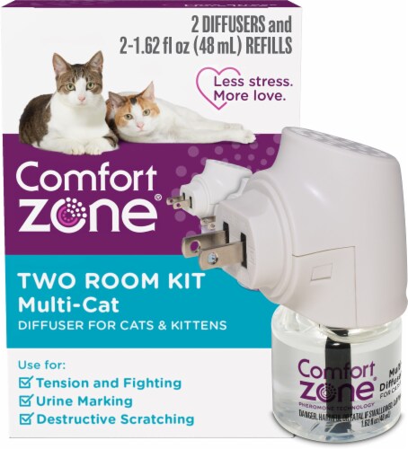 Comfort Zone MultiCat Calming Diffuser Kit, Pheromone Spray, 2 Pack ... Comfort Zone MultiCat Calming Diffuser Kit, Pheromone Spray, 2 Pack ...