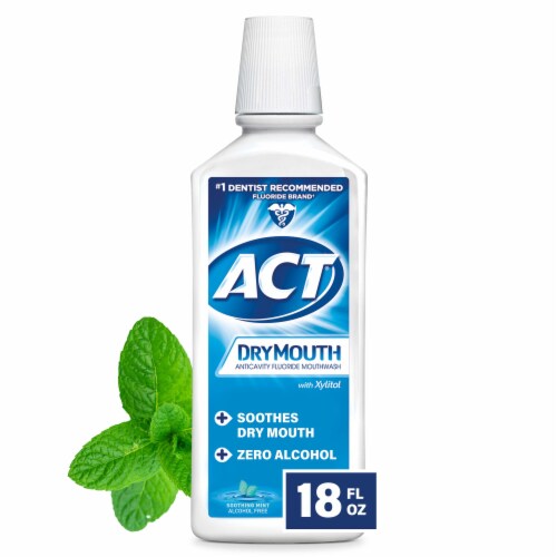 ACT Dry Mouth Anticavity Fluoride Soothing Mint Xylitol Mouthwash, 18 ... ACT Dry Mouth Anticavity Fluoride Soothing Mint Xylitol Mouthwash, 18 ...
