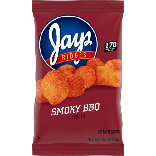Jays Ridges Potato Chips Smoky BBQ 1.25 Oz Snack Bag 1.25 oz Foods Co