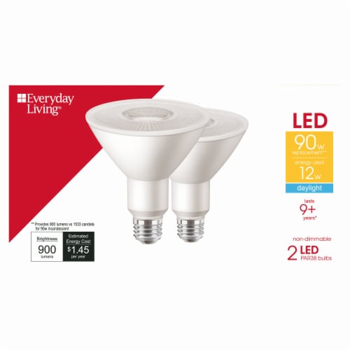 Everyday Living® 12-Watt (90-Watt) PAR38 LED Floodlight Bulbs, 2 pk ... Everyday Living® 12-Watt (90-Watt) PAR38 LED Floodlight Bulbs, 2 pk ...