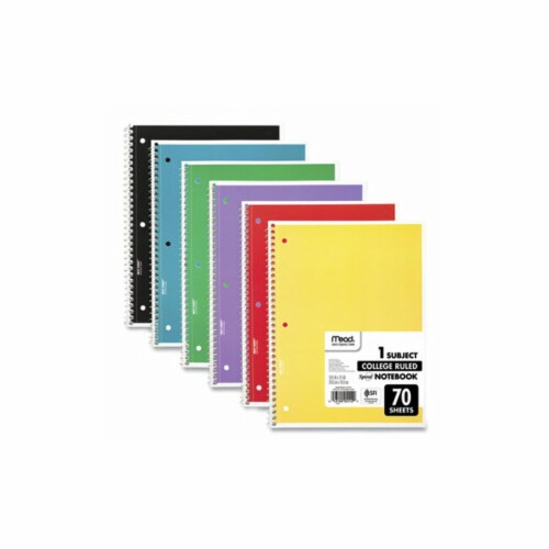 Mead Spiral Notebook College Rule 10 1/2 x 8 70 Pages 6 Books/Pack ... Mead Spiral Notebook College Rule 10 1/2 x 8 70 Pages 6 Books/Pack ...