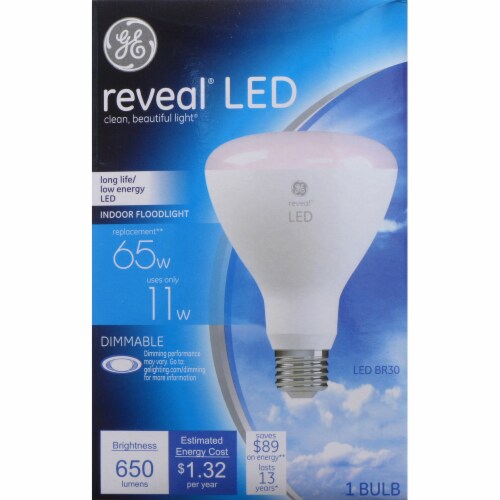 GE Reveal 11-Watt (65-Watt) Indoor Floodlight LED BR30 Light Bulb, 1 ct ... GE Reveal 11-Watt (65-Watt) Indoor Floodlight LED BR30 Light Bulb, 1 ct ...