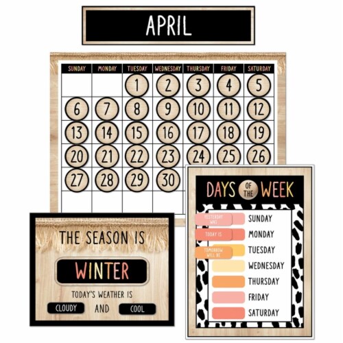 Carson Dellosa Education Cd 110539 Safari Calendar Bulletin Board Set