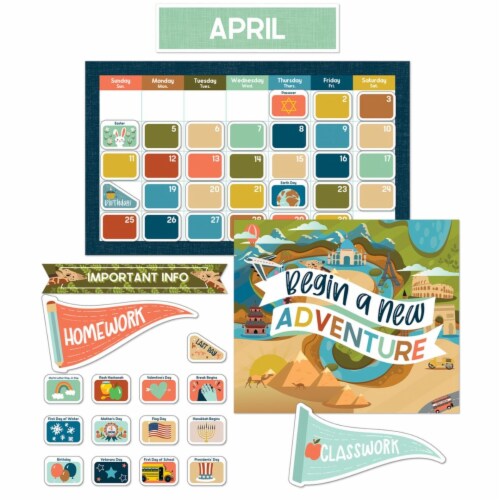 Carson Dellosa Education Cd 110556 Lets Explore Calendar Bulletin Board