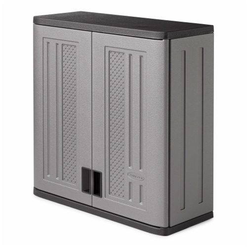 Suncast 4 Cubic Feet Resin Single Shelf Garage Wall Storage Cabinet Platinum 1 Piece King Soopers