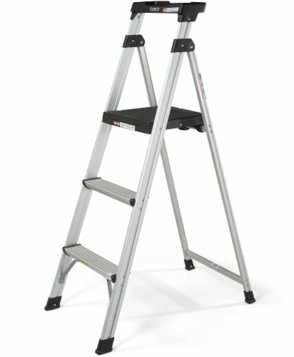 Cosco® Lite Solutions 3-Step Folding Step Ladder - Aluminum/Black, 5 ft ... Cosco® Lite Solutions 3-Step Folding Step Ladder - Aluminum/Black, 5 ft ...