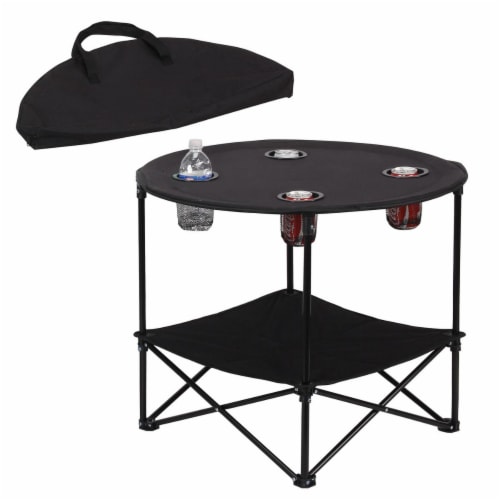 Preferred Nation P7384.BLK 2 Tier Folding Table Black 1 Fred Meyer