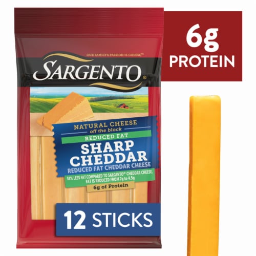 Sargento® Reduced Fat Sharp Cheddar Cheese Sticks, 12 ct / .8 oz each ... Sargento® Reduced Fat Sharp Cheddar Cheese Sticks, 12 ct / .8 oz each ...