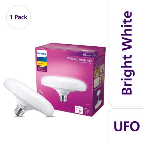 Philips 16-Watt (75 Watt) Medium Base Wide Surface LED Light Bulb, 1 pk ... Philips 16-Watt (75 Watt) Medium Base Wide Surface LED Light Bulb, 1 pk ...