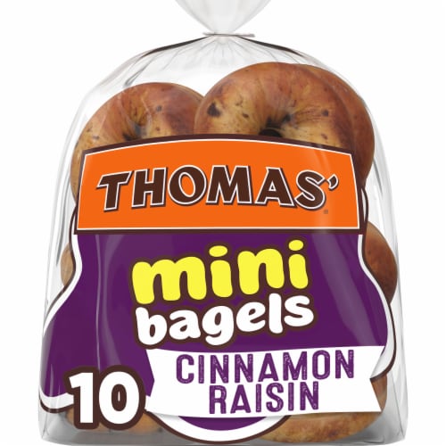 Thomas' Cinnamon Raisin Mini Bagels, 10 pc / 15 oz - Kroger Thomas' Cinnamon Raisin Mini Bagels, 10 pc / 15 oz - Kroger