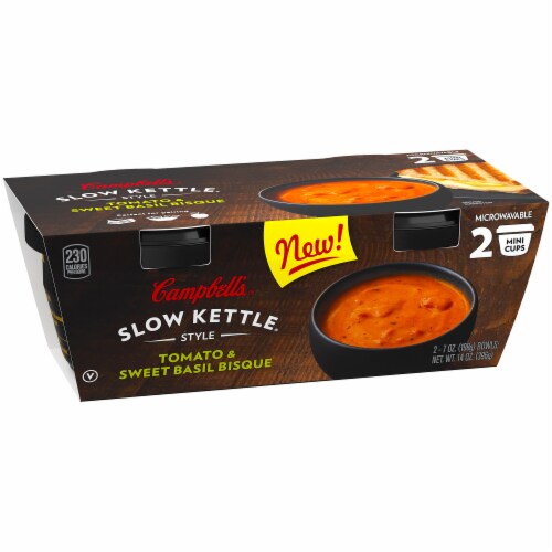 Campbells Slow Kettle Style Tomato And Sweet Basil Bisque Bowls 2 Ct