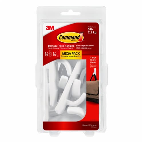 Command™ Damage-Free Large Utility Hooks Mega Pack - White, 14 pk ... Command™ Damage-Free Large Utility Hooks Mega Pack - White, 14 pk ...