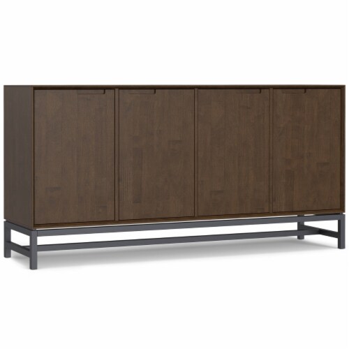 Simpli Home Banting 72 Inch 3 Door Solid Wood Sideboard Buffet Mid Century Modern Storage 1 unit Gerbes Super Markets