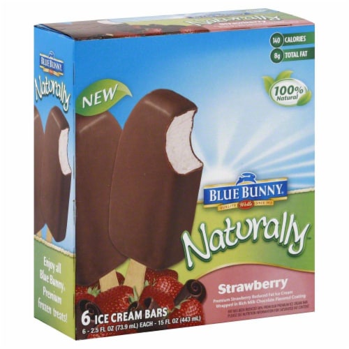 Blue Bunny Naturally Strawberry Ice Cream Bars 6 Ct Frys Food Stores