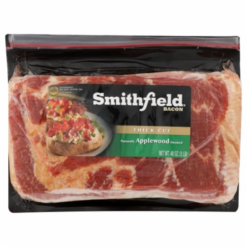 Smithfield Thick Cut Applewood Smoked Bacon, 48 oz - Fry’s Food Stores Smithfield Thick Cut Applewood Smoked Bacon, 48 oz - Fry’s Food Stores