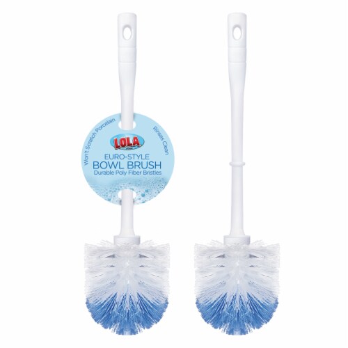 LOLA Eurostyle Rounded Head Toilet Cleaner Bowl Brush W Plastic Handle 2 Pack No Caddy 2 Gerbes Super Markets