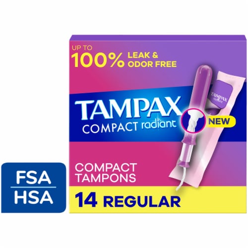 Tampax Radiant Pocket Tampons Regular Absorbency Unscented, 14 count ... Tampax Radiant Pocket Tampons Regular Absorbency Unscented, 14 count ...