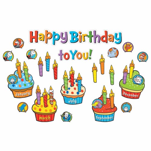 Eureka Dr Seuss Birthday Mini Bulletin Board Set 70 Pieces Eu 847050