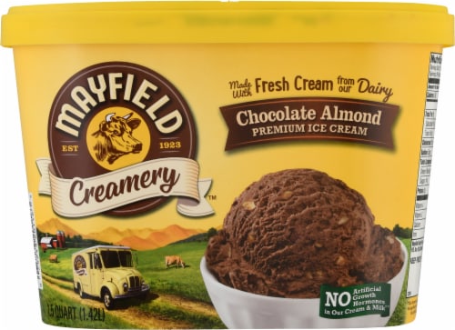 Mayfield Creamery® Chocolate Almond Ice Cream Tub 1 5 Quart Qfc