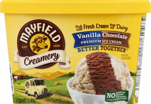 Mayfield Creamery® Better Together Vanilla And Chocolate Ice Cream Tub 1