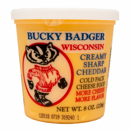 Bucky Badger Wisconsin Creamy Sharp Cheddar Cheese, 8 oz - QFC Bucky Badger Wisconsin Creamy Sharp Cheddar Cheese, 8 oz - QFC