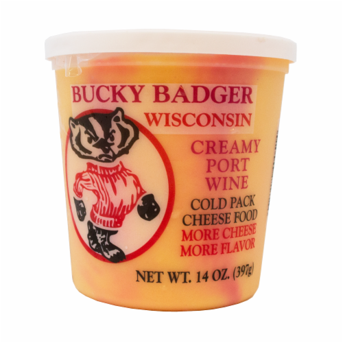 Bucky Badger Wisconsin Creamy Port Wine Cheese, 14 oz - QFC Bucky Badger Wisconsin Creamy Port Wine Cheese, 14 oz - QFC
