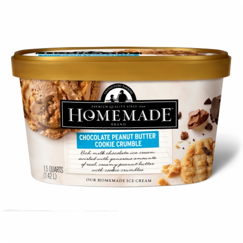 Homemade Brand Chocolate Peanut Butter Cookie Crumble Ice Cream 48 Fl