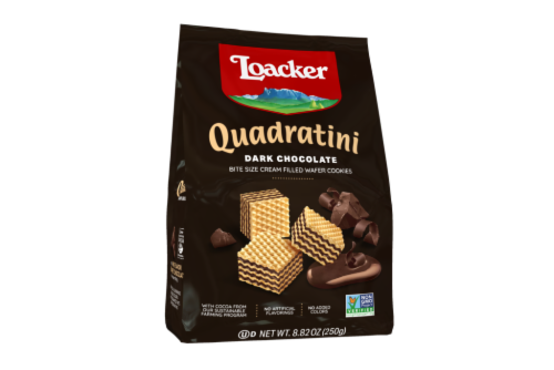 Loacker Quadratini Dark Chocolate Bite Sized Cream Filled Wafer Cookies 882 Oz Frys Food Stores