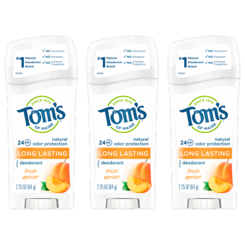 Tom's of Maine Fresh Apricot Long-Lasting Stick Deodorant 3 Count, 6.75 ... Tom's of Maine Fresh Apricot Long-Lasting Stick Deodorant 3 Count, 6.75 ...