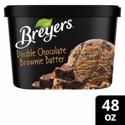 Breyers Double Chocolate Brownie Batter Frozen Dairy Dessert Tub 48 Oz